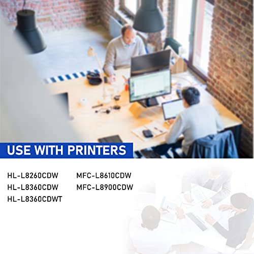 TN-433 TN 433 TN433 Toner Cartridges 4 Pack Compatible for Brother MFC-L8900CDW TN-433 TN433BK TN433C TN433M TN433Y for MFC-L8900CDW HL-L8360CDW HL-L8260CDW MFC-L8610CDW HL-L8360CDWT Printer