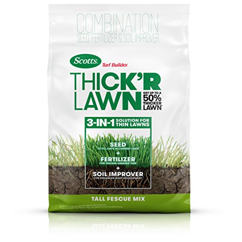 Scotts Turf Builder Thick'R Lawn Grass Seed, Fertilizer and Soil Improver Tall Fescue Mix, 40 lbs.