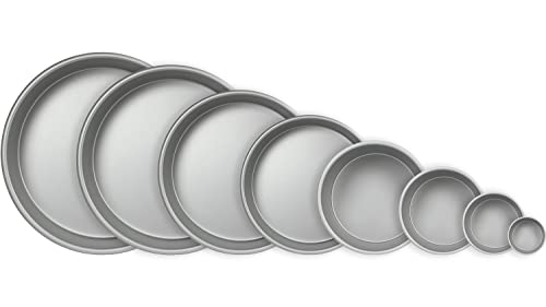PME Professional Aluminum Baking Pan Round 8 x 4, 8-Inch, Silver