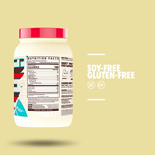 GHOST WHEY Protein Powder, Peanut Butter Cereal Milk - 2lb, 26g of Protein - Whey Protein Blend - Post Workout Fitness & Nutrition Shakes, Smoothies, Baking & Cooking - Soy & Gluten-Free