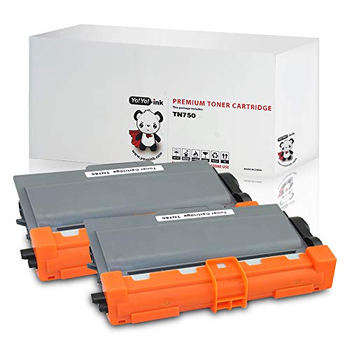 YoYoInk Compatible Printer Toner Cartridge Replacement for Brother TN750 2 Pack (2 Black)