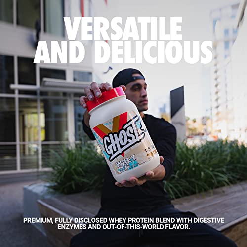 GHOST WHEY Protein Powder, Peanut Butter Cereal Milk - 2lb, 26g of Protein - Whey Protein Blend - Post Workout Fitness & Nutrition Shakes, Smoothies, Baking & Cooking - Soy & Gluten-Free