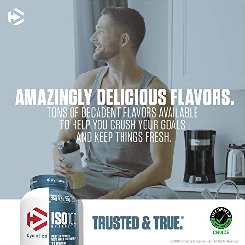Dymatize ISO100 Hydrolyzed Protein Powder, 100% Whey Isolate, 25g of Protein, 5.5g BCAAs, Gluten Free, Fast Absorbing, Easy Digesting, Fruity Pebbles, 5 Pound