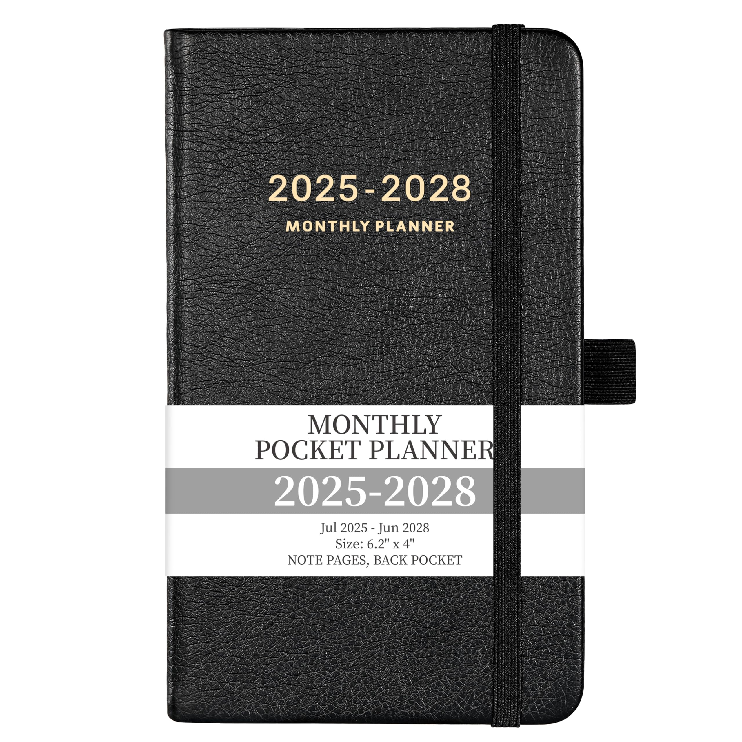 2023-2026 Pocket Planner - Monthly Pocket Planner (36-Month) with 60 Notes Pages, Jul. 2023 - Jun. 2026, 6.2" x 4", 3 Year Monthly Planner with Contacts, Holidays and Pen Holder, Back Pocket with Thick Paper - Black