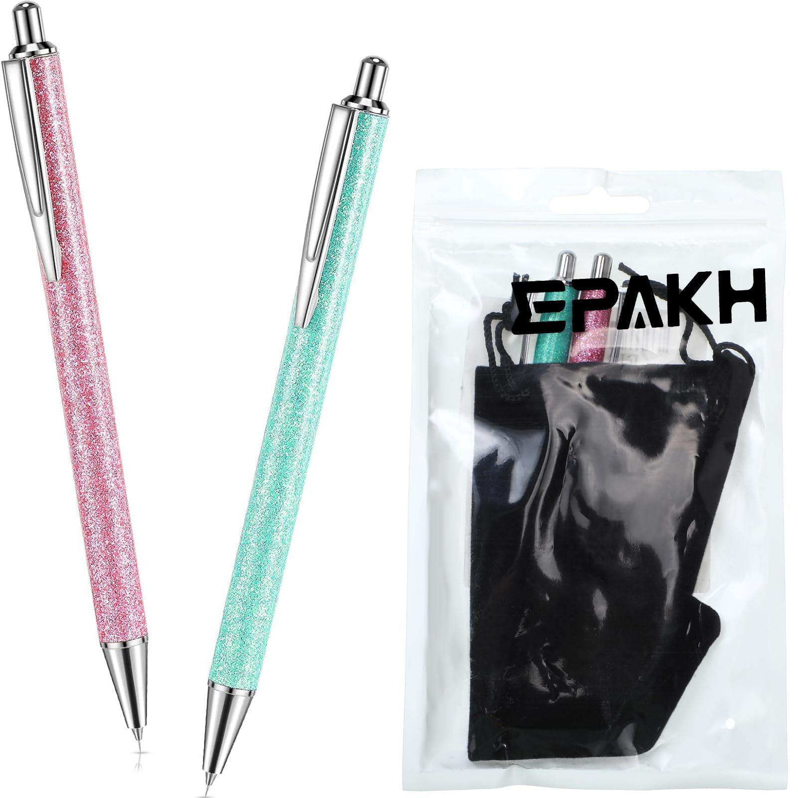 2 Pieces Weeding Pen Vinyl Pen Pin Weeding Tool Fine Point Weeding Tool Glitter Metal Vinyl Air Release or Car Puncturing Installation Retractable Craft Vinyl Tool for DIY (Green, Pink)