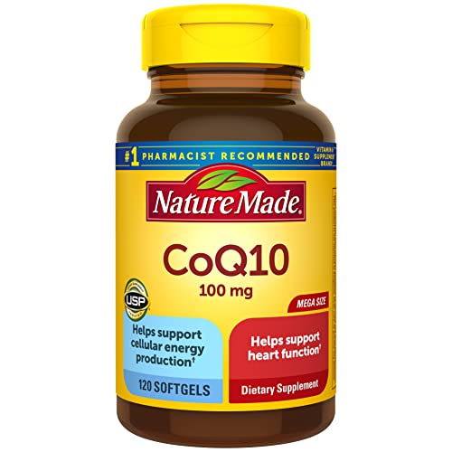 Nature Made CoQ10 100 mg, Dietary Supplement for Heart Health Support, 120 Softgels, 120 Day Supply