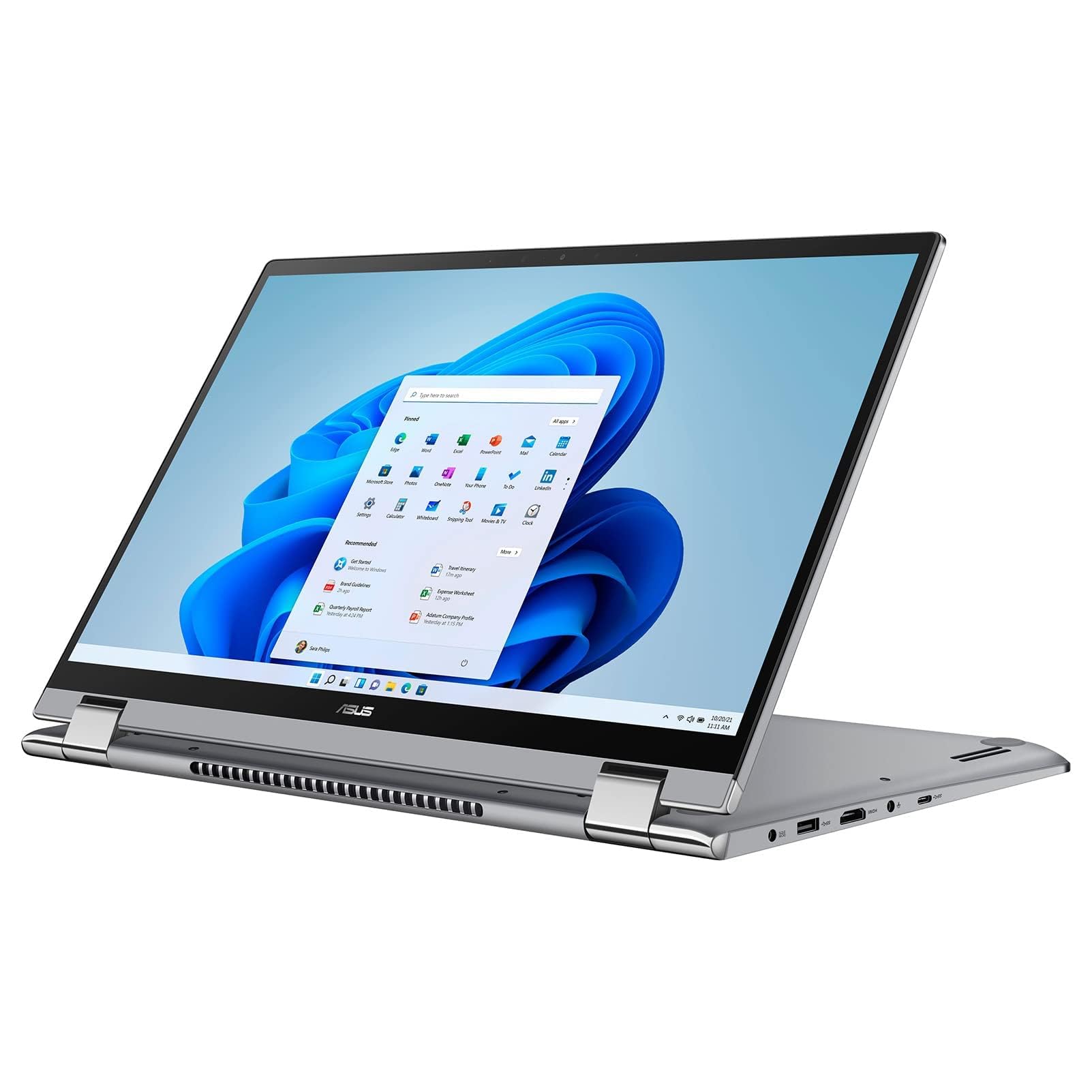 ASUS ZenBook 2 in 1 15.6” FHD Touchscreen Laptop, AMD Ryzen 7 5700U, GeForce Graphics MX450, 8GB RAM, 1TB SSD, Windows 11 Home, BK, WiFi 6, TWE Pen, Light Grey