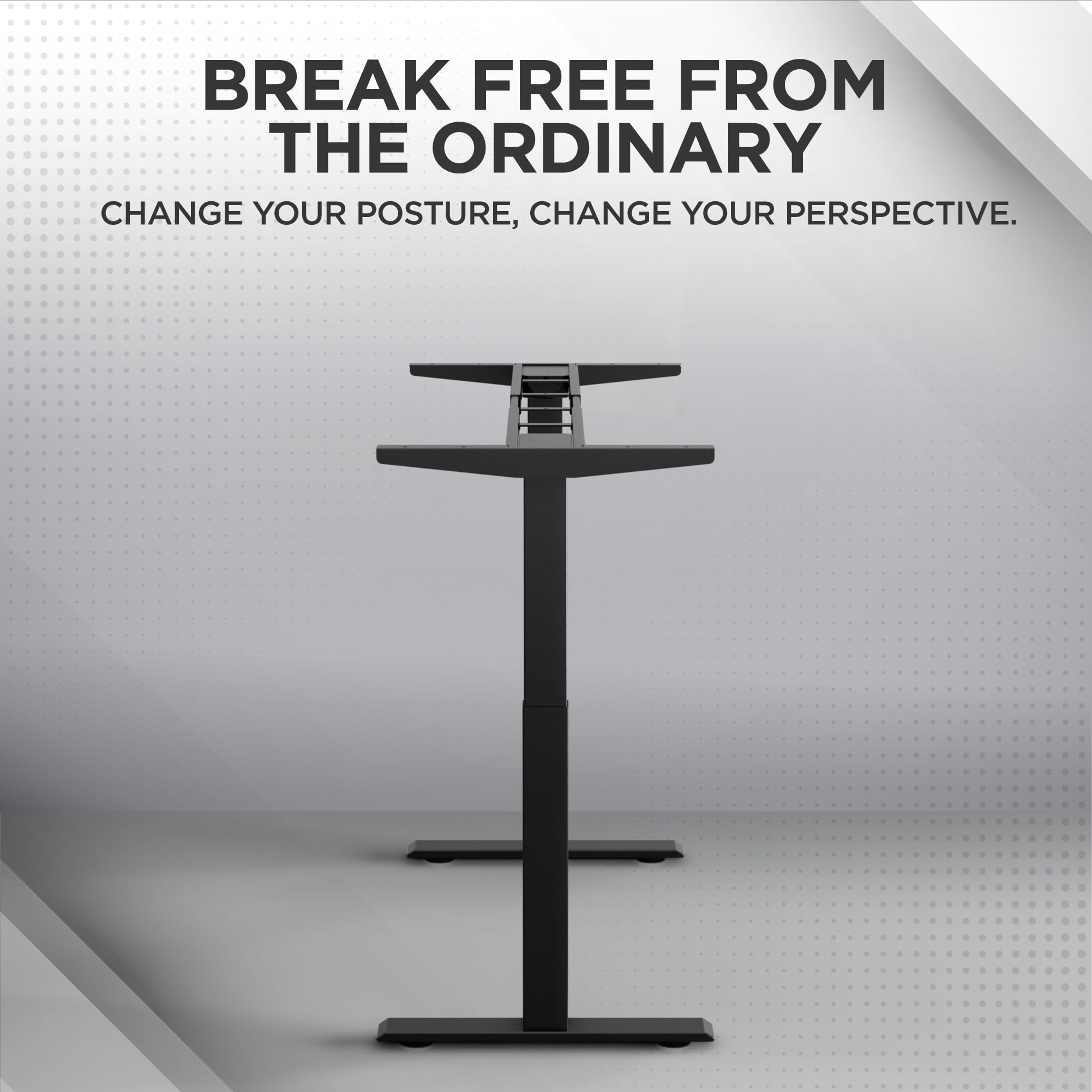 Rise UP Dual Motor Electric Adjustable Height Width Standing Desk Frame with Memory Premium Quality sit Stand up Ergonomic Home Commercial Office Desk Base Legs Base Table no Desktop Computer Black
