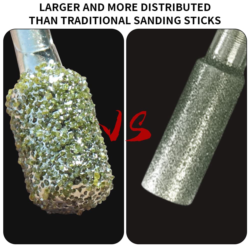 30Pcs Diamond Grinding Burr Drill Bit Stone Carving Rotary Tool Accessories Polishing Mix Set with 1/8 inch Shank, Diamond Coated Burr Bits Universal for Stone Glass Ceramics Engraving DIY Grinding
