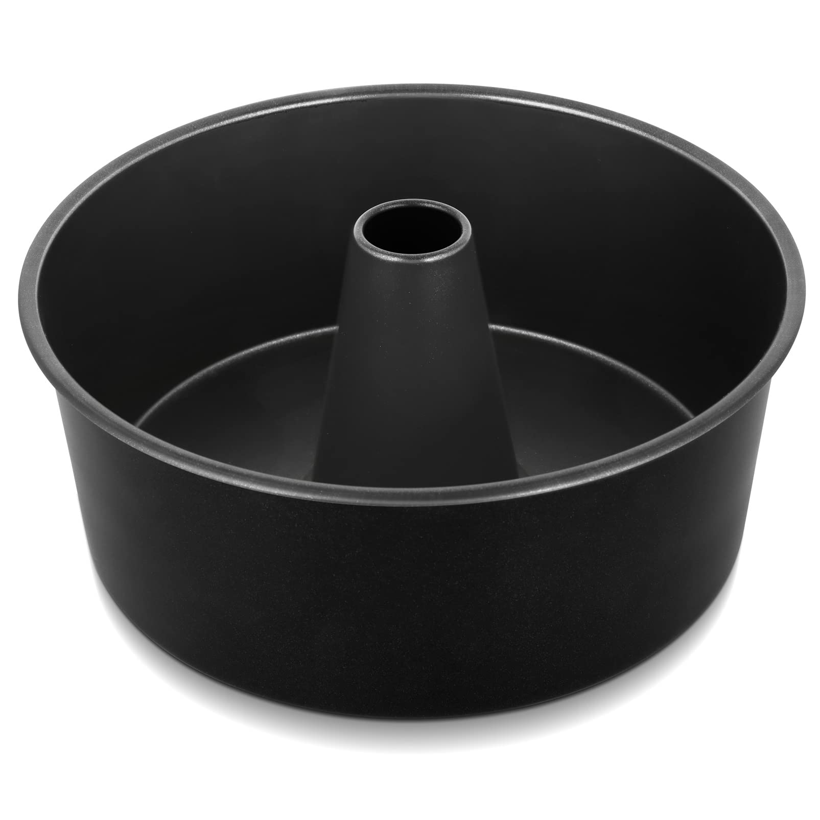 TeamFar 10 Inch Angel Food Cake Pan, Non-Stick Coating Stainless Steel Core Pound Cake Pan with Tube, for Home/Kitchen, Healthy & Heatproof, One-piece & Hollow Design, Release& Clean Easily