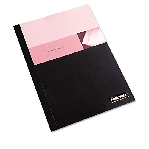 Fellowes 5256601 Thermal Binding System Covers, 120-Sheet Cap, 11 X 8 1/2, Clear/Black, 10/Pack