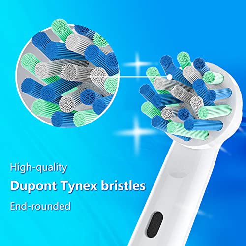Replacement Toothbrush Heads Compatible with Braun Oral-B Electric Toothbrushes, 4pcs, Round Head Fits for CrossAction, Accessories for Vitality Plus