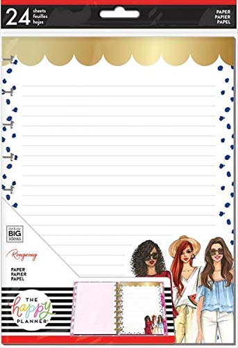 ME & MY BIG IDEAS Planner Fill Paper, Lined Sheet With Foil