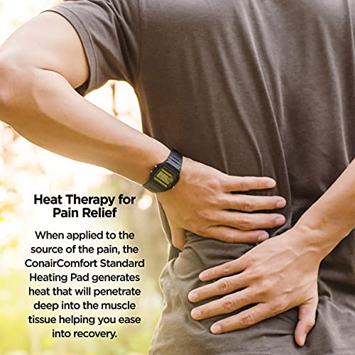 Conair Comfort Moist/Dry Heating Pad for Back Pain Relief, Heating Pad for Neck and Shoulder, Menstrual Heating Pad for Cramps, King Size 11.5 inch x 20 inch w/ Auto Off
