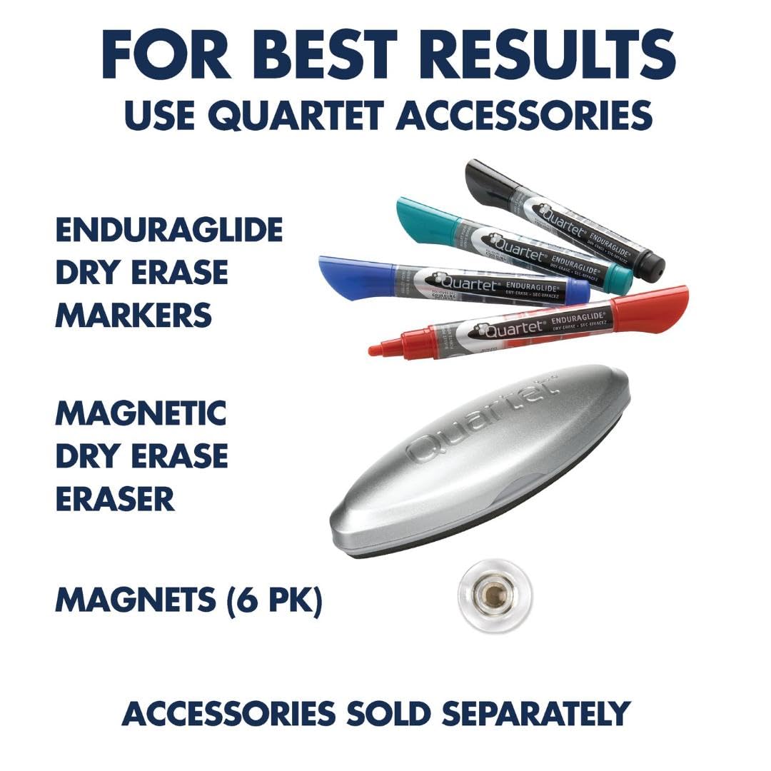 Quartet Glass Whiteboard, Extra Large Magnetic Dry Erase White Board, 6' x 4', Easy Installation, Includes Accessory Tray, 1 Marker and 2 Glass Board Magnets, White Surface, Infinity (G7248W)