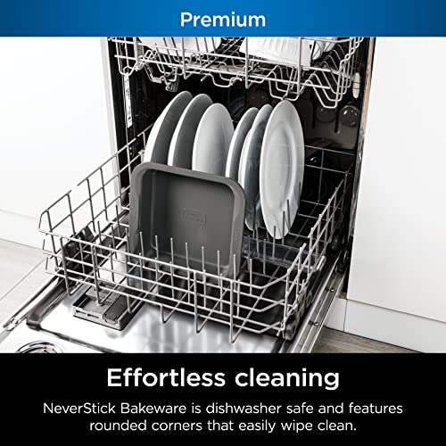 Ninja B30408 Foodi NeverStick Premium 8 inch Square Cake Pan, Nonstick, Oven Safe up to 500⁰F, Dishwasher Safe, Grey