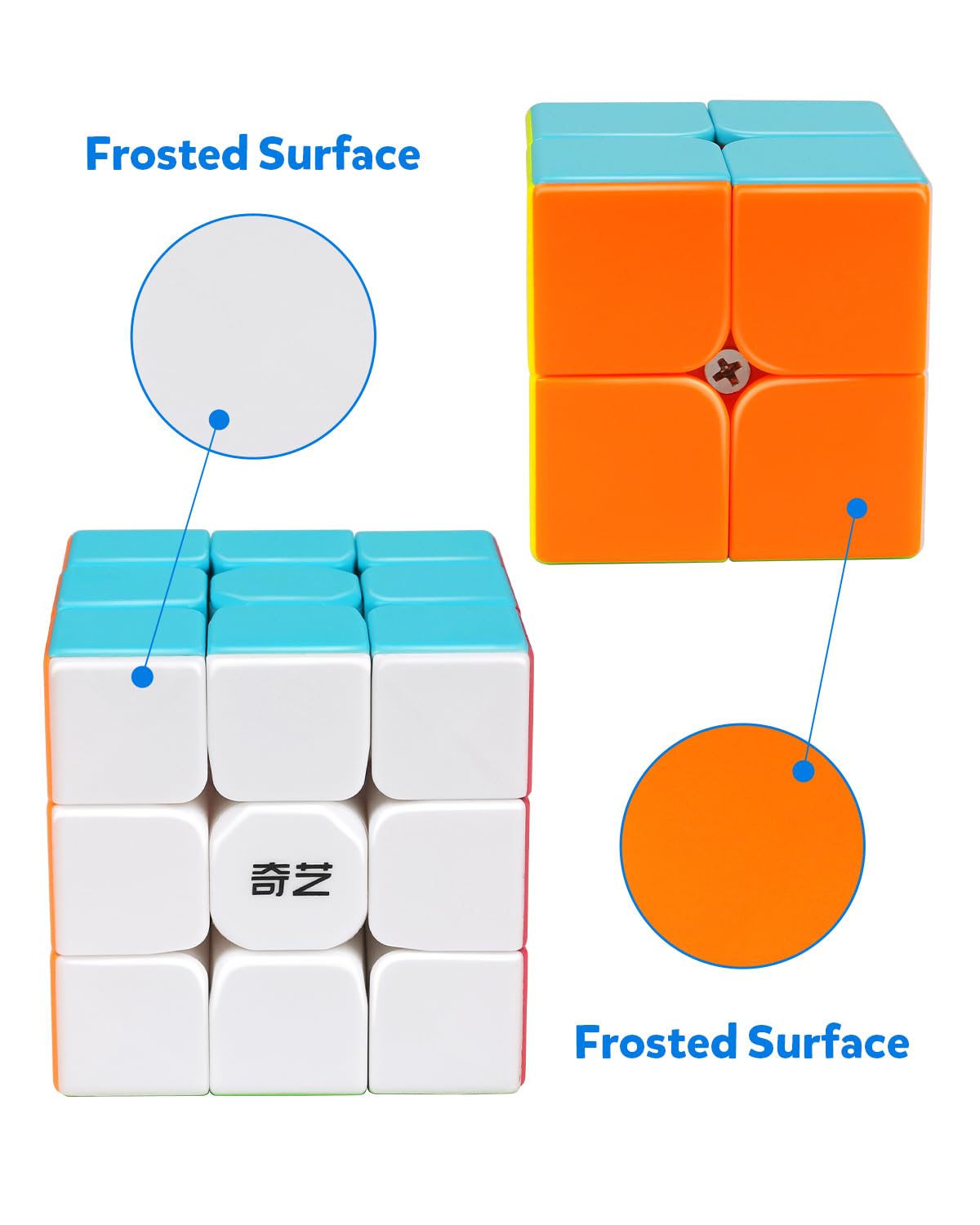 Coogam Qiyi Speed Cube Bundle 2x2 3x3 Magic Cube Set Qidi s 2x2 Warrior W 3x3 Stickerless Puzzle Toy Pack