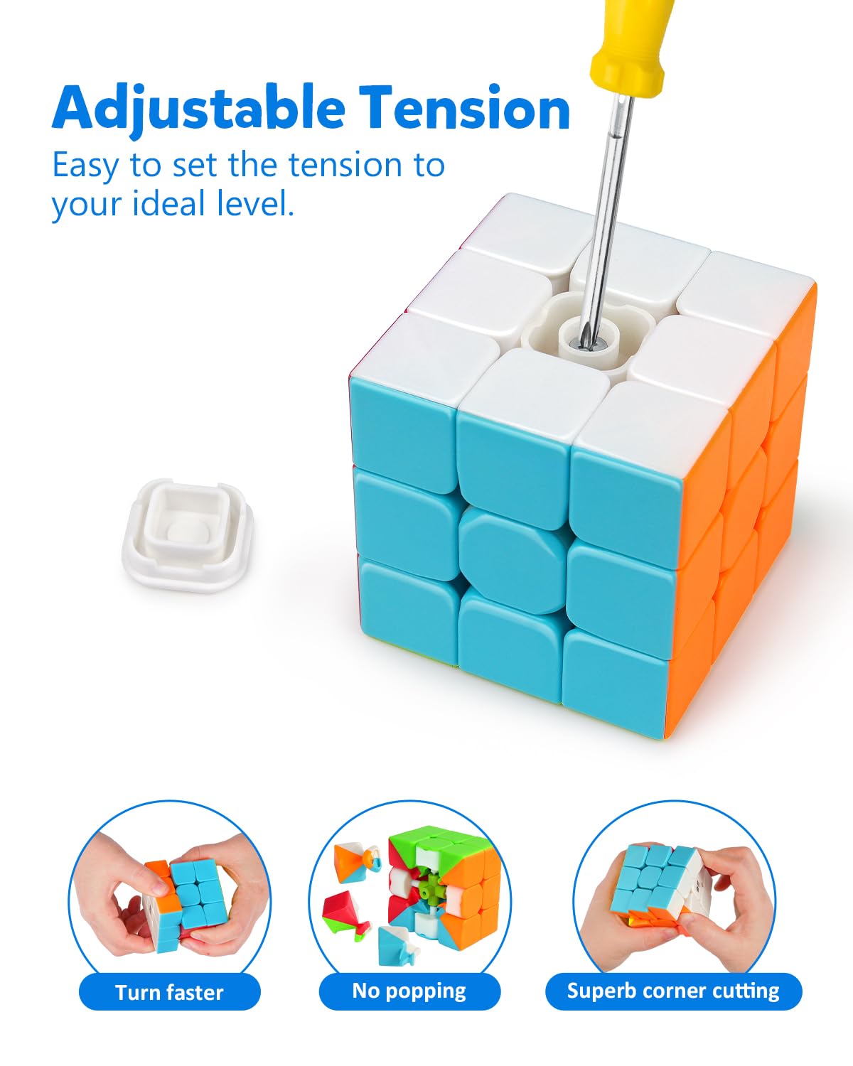 Coogam Qiyi Speed Cube Bundle 2x2 3x3 Magic Cube Set Qidi s 2x2 Warrior W 3x3 Stickerless Puzzle Toy Pack
