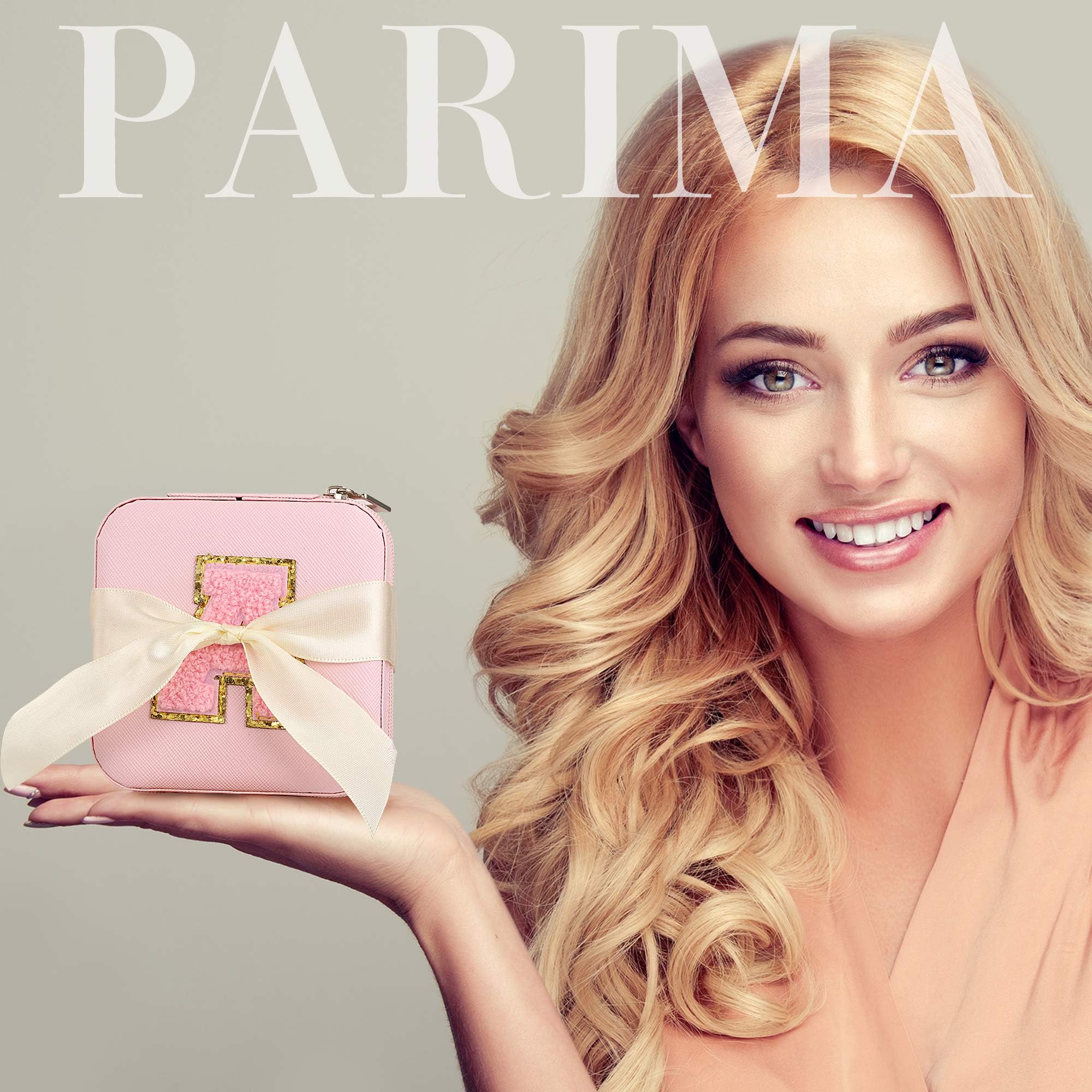 Parima Birthday Gifts for Girls Jewelry Box - Teen Girl Gifts Trendy Stuff, Personalized Initial Jewelry Case Jewelry Box Jewelry Organizer with Mirror | Birthday Gifts for Teen Girls Stuff, Pink