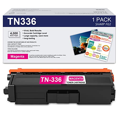 TN336 TN-336 Magenta High Yield Toner Cartridge TN336M Compatible Replacement for Brother TN336 TN331 HL-L8350CDW HL-4150CDN HL-L8350CDWT MFC-L8850CDW MFC-9970CDW Printer, 1 Magenta