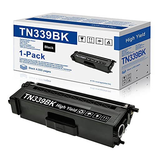 Compatible 1-Black TN339 TN-339 TN339BK Toner Cartridge Replacement for Brother TN 339 HL-L8350CDW HL-L8250CDN HL-L8350CDWT MFC-L8850CDW MFC-L8600CDW Printer Cartridge