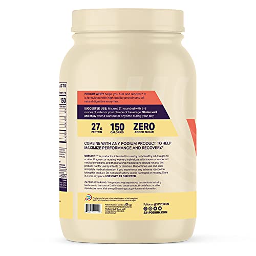 Podium Nutrition, Whey Protein Powder, Peanut Butter Crunch, 22 Servings, 27g of Whey Protein Per Serving