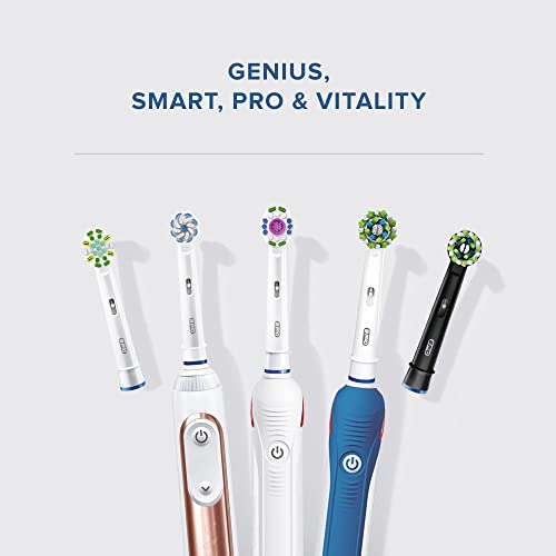 Oral-B Floss Action Electric Toothbrush Head with CleanMaximiser Technology, Angled Bristles for Deeper Plaque Removal, Pack of 4, Green, White, Yellow