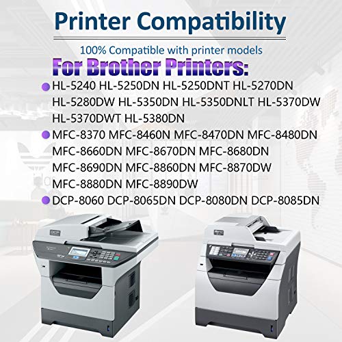 2 Pack TN-620 Black TN620 High-Yield Toner Compatible Toner Cartridge Replacement for Brother HL-5240 HL-5250DNT HL-5270DN HL-5250DN MFC-8370 MFC-8460N MFC-8670DN DCP-8060 DCP-8065DN Printers.