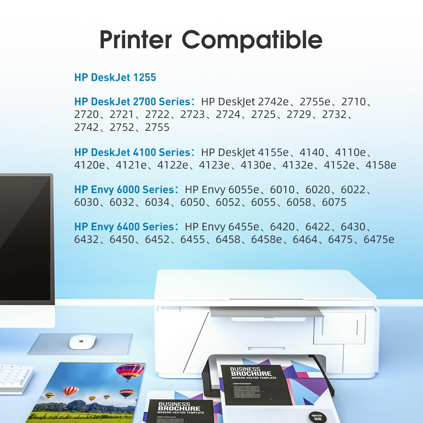 67XL Ink Cartridge Combo Pack Replacement for HP 67 67XL for DeskJet 2742 2755 Envy 6052 6055 6075 DeskJet Plus 4152 4155 4158 Printer (1 Black,1 Tri-Color)