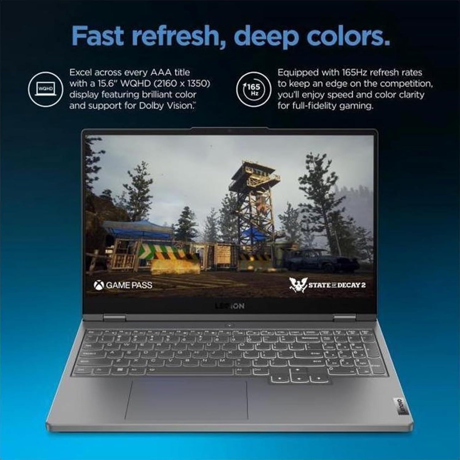 Lenovo 2023 Gaming Laptop Legion AMD Ryzen 7 7735HS 8-Core NVIDIA GeForce RTX 4060 8 GB 64 GB DDR5 2 TB SSD 15.6" 2560 x 1440 165 Hz Win11 Pro Wi-Fi 6 Bluetooth 5.1 Numeric Keypad 720p HD Camera
