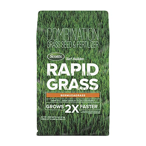 Scotts Turf Builder Rapid Grass Bermudagrass - Combination Seed and Fertilizer, 4 lbs, Covers Up to 5,000 sq. ft.