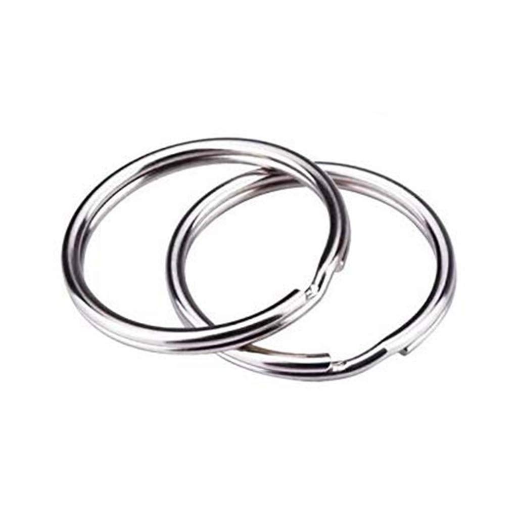 KINGFOREST 100PCS Key Rings 1 Inch, Key Rings Metal Keychain Rings Split Keyrings Flat Ring for Home Car Office Keys Attachment