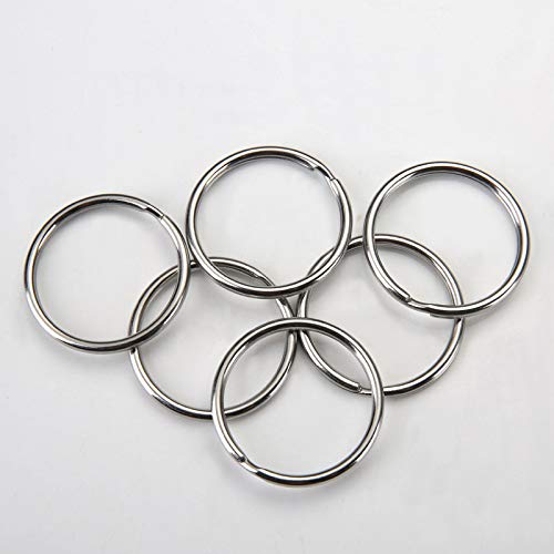 KINGFOREST 100PCS Key Rings 1 Inch, Key Rings Metal Keychain Rings Split Keyrings Flat Ring for Home Car Office Keys Attachment