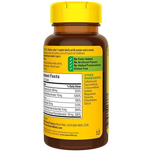 Nature Made B-Complex with Vitamin C Caplets, 100 Count (Pack of 3)
