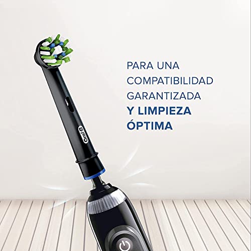 Oral-B Cross Action Electric Toothbrush Head with CleanMaximiser Technology, Angled Bristles for Deeper Plaque Removal, Pack of 8, Black Edition