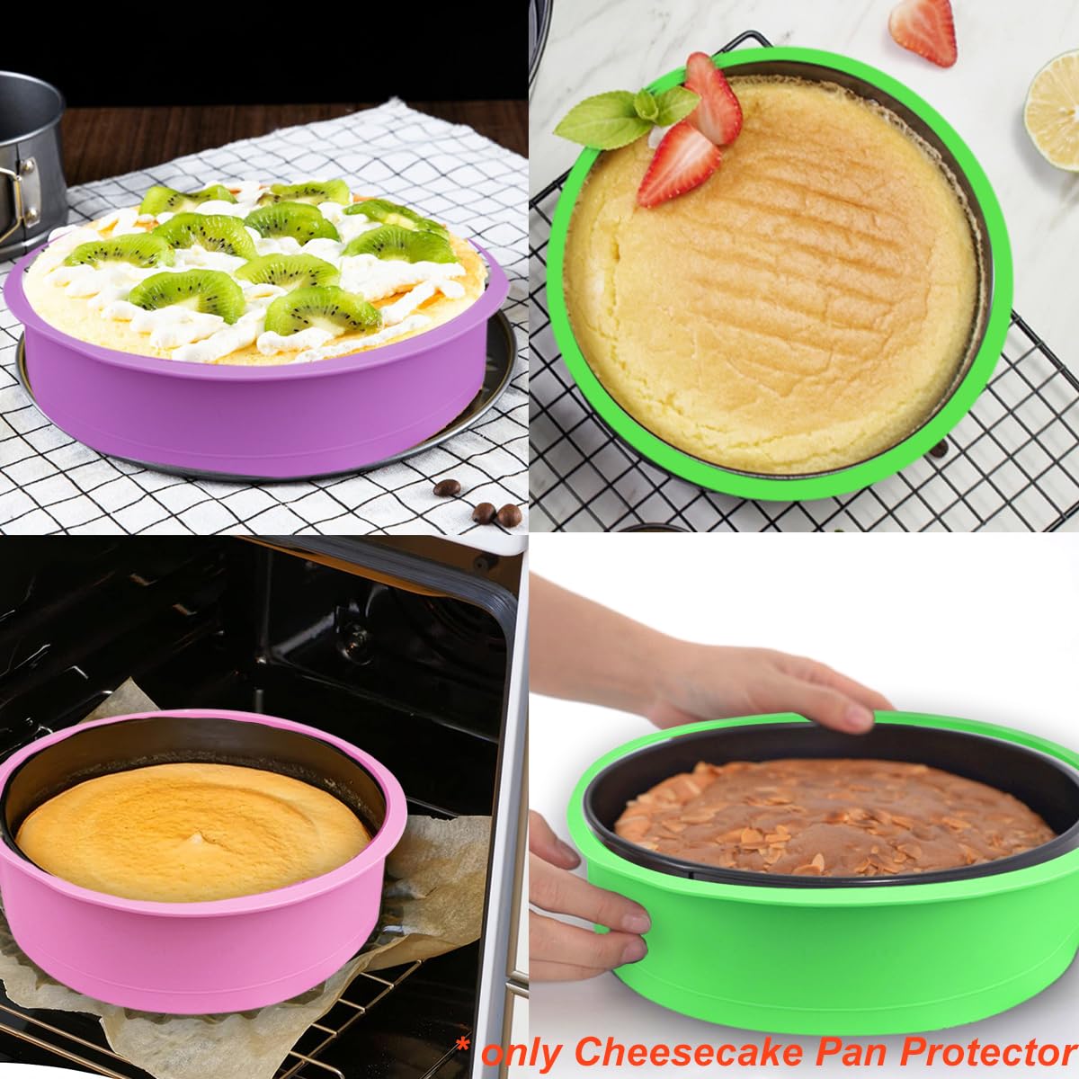 Qicfrk 3 Pack Cheesecake Pan Protector, Water Bath Protector for 9 Inch Round Springform Pan, Preventing Water from Entering the Spring Form Pan