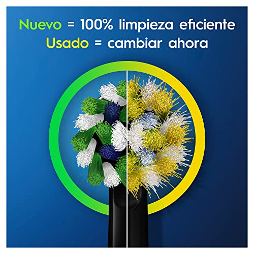 Oral-B Cross Action Electric Toothbrush Head with CleanMaximiser Technology, Angled Bristles for Deeper Plaque Removal, Pack of 8, Black Edition