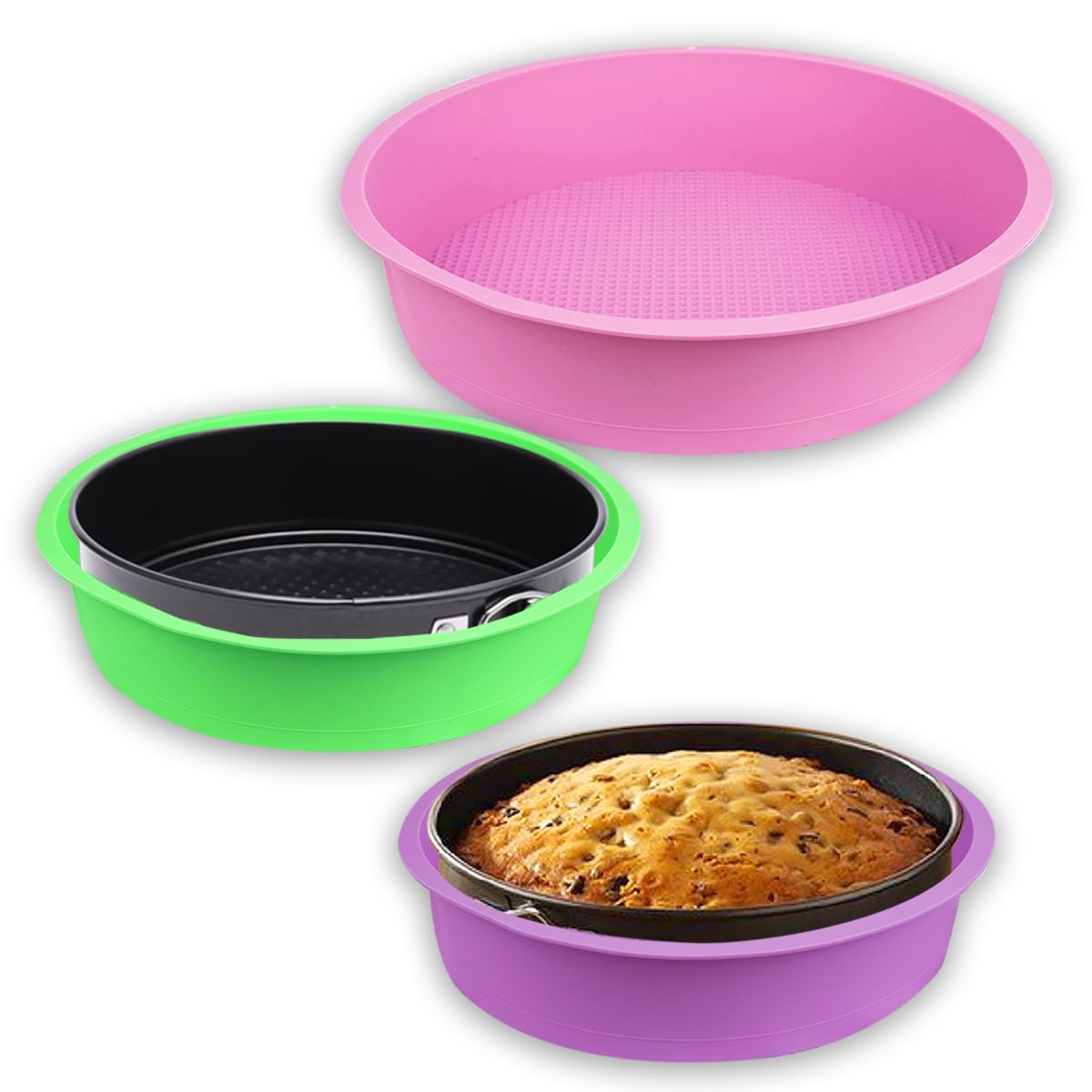 Qicfrk 3 Pack Cheesecake Pan Protector, Water Bath Protector for 9 Inch Round Springform Pan, Preventing Water from Entering the Spring Form Pan