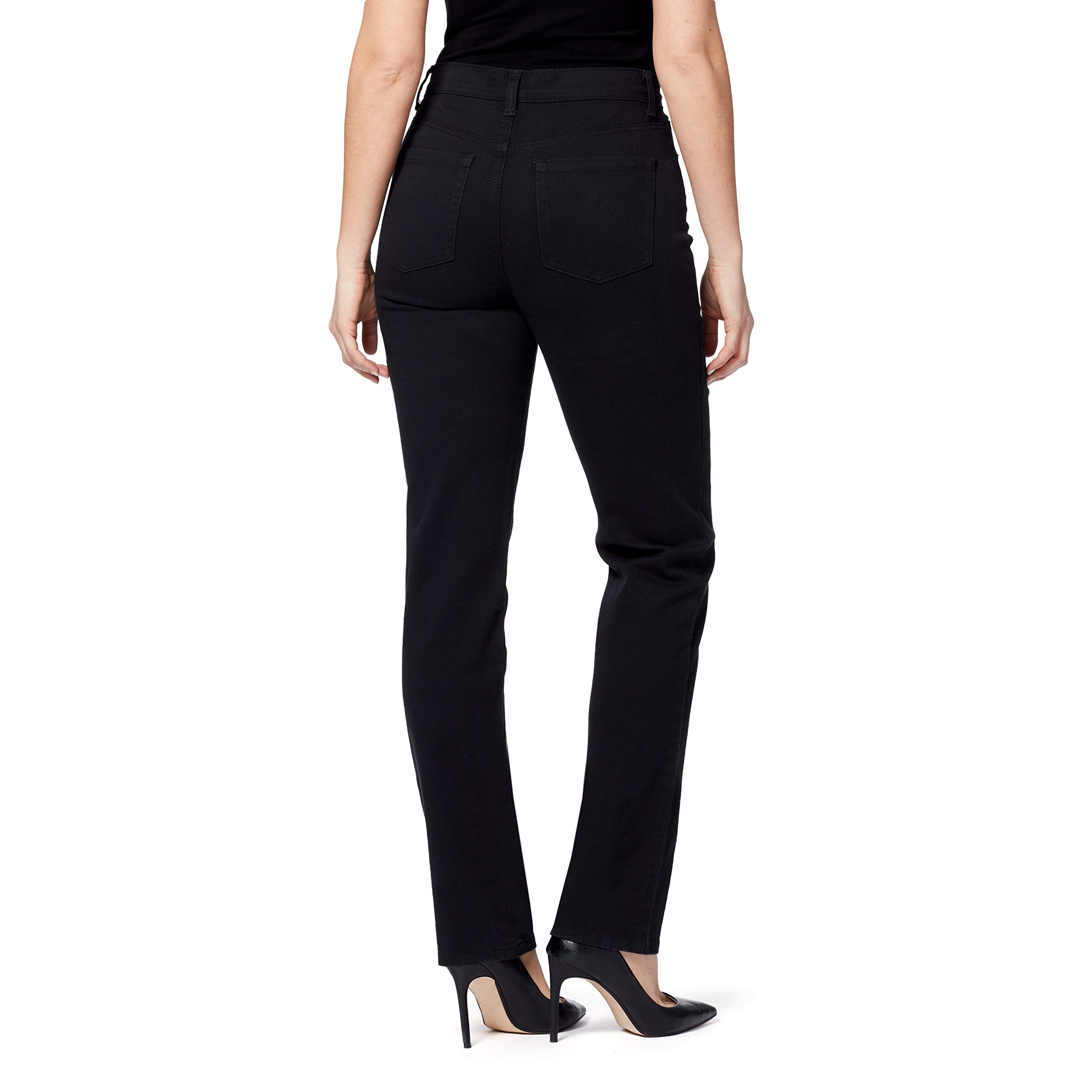 Gloria Vanderbilt Women's Amanda Classic High Rise Tapered Jean, Black, 14 Regular
