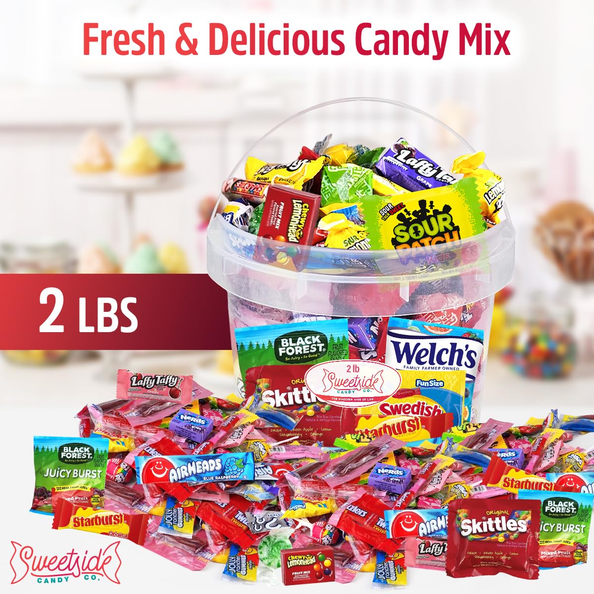 Bulk Candy Variety Pack - 2 Pound Care Package Assorted Basket, Snack Food Gift, Office Assortment Gift for Birthday Party, Kids, College Students & Adults (Pack of 1))
