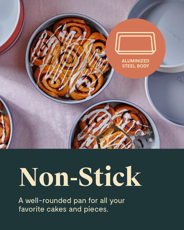 Caraway 9” Circle Pan - Non-Stick Ceramic Coating - Free From Forever Chemicals - Perfect for Birthday Cakes, Tartes, & More - Cream