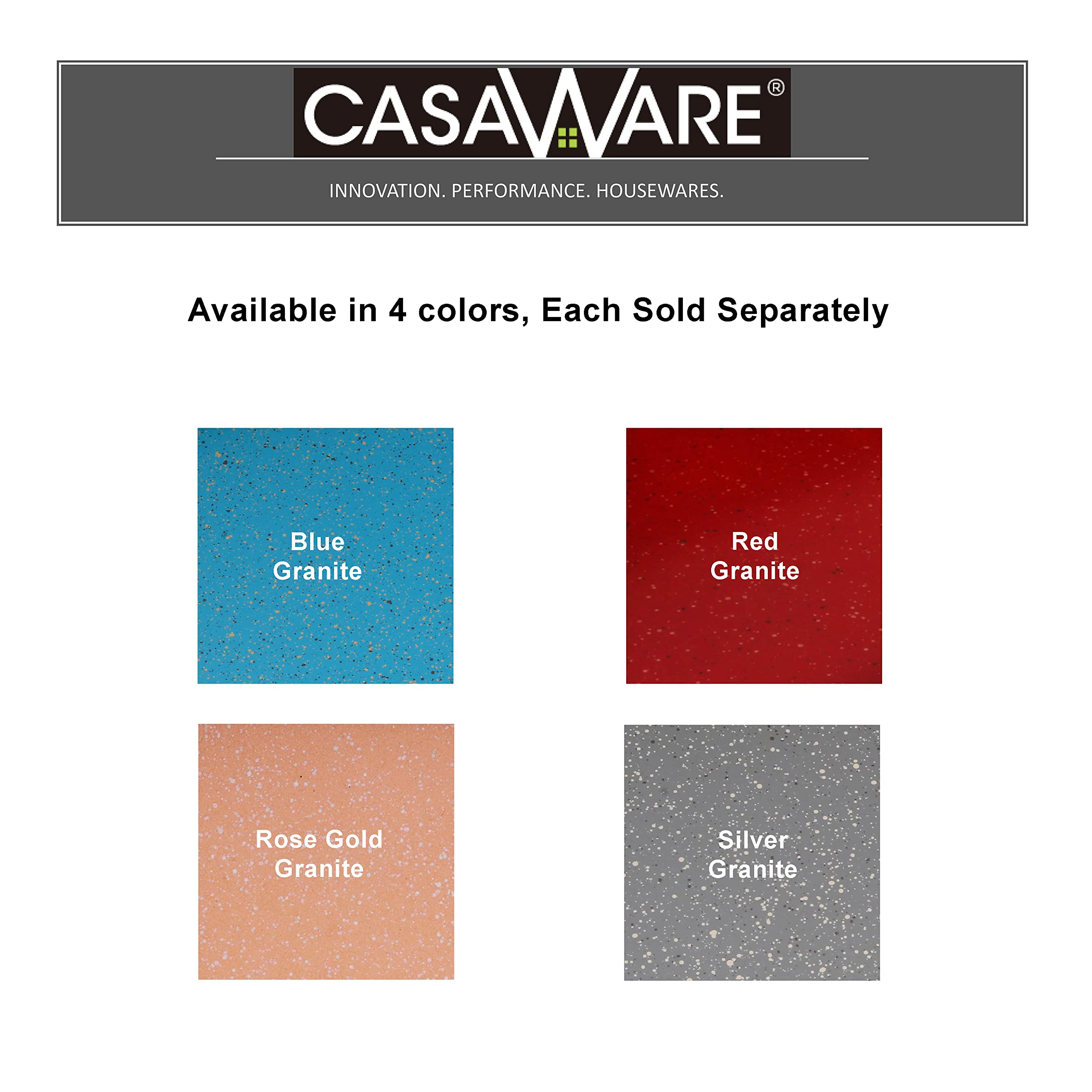 casaWare Fluted Cake Pan 9.5-inch (10-Cup) Ceramic Coated NonStick (Rose Gold Granite)
