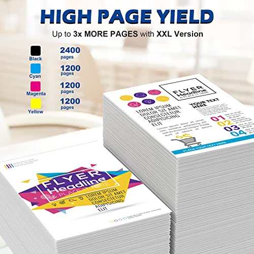 DOUBLE D Upgraded LC20E Compatible Replacement for Brother LC20E LC-20E XXL Ink Cartridges for Brother MFC-J985DW J775DW J5920DW J985DWXL Printer (2BK+2C+2M+2Y) 8 Pack-Updated Version