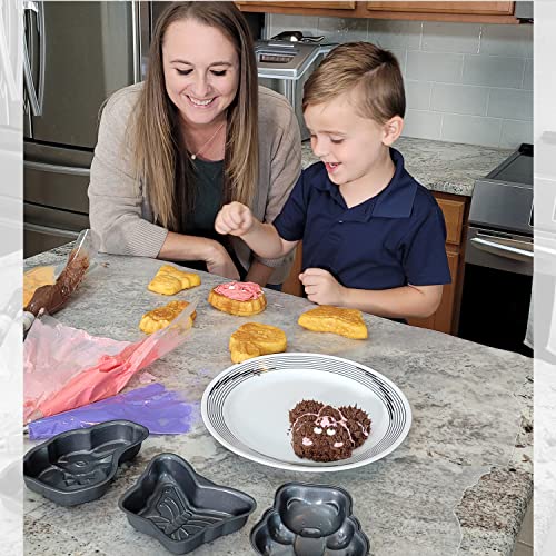 cocojeia - Mini Cake Pans - Set of 4 Designs - 4 Inch Cake Pan - Mini Cake Pans For Baking - Mini Cake Mold - Shaped Baking Molds - Small Baking Pans - Individual Shaped Cake Pans-Grp1–Animals