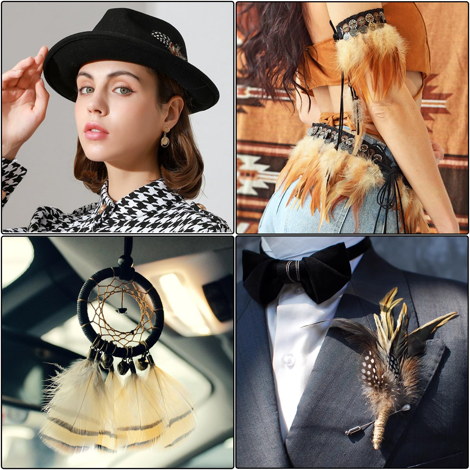 180pcs 6 Style Natural Feathers Assorted Mixed Feathers for Dream Catcher Crafts Decoration (6 Styles/180 Pcs)