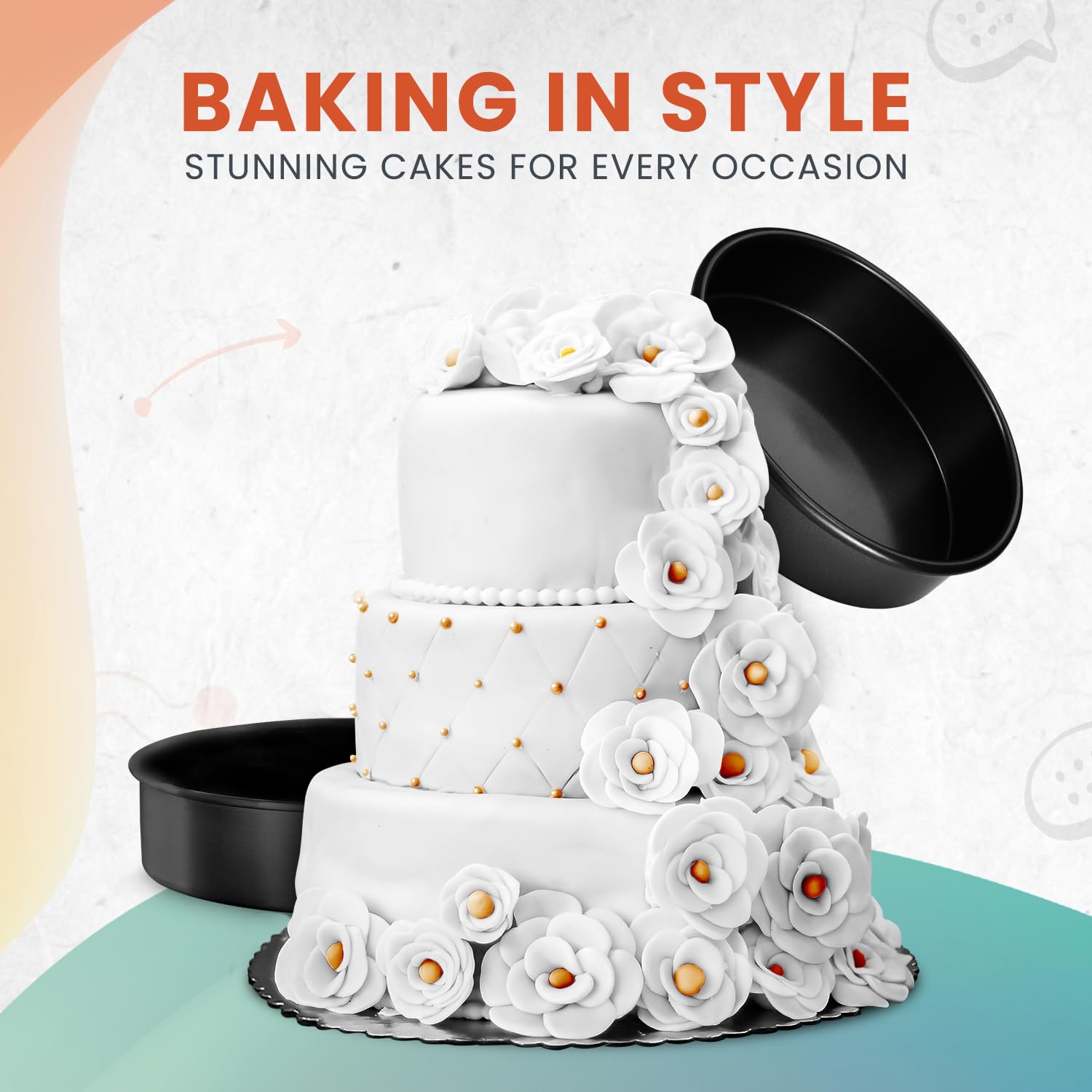 RFAQK 6 Inch Cake Pans Set of 3-6 Inch Round Cake Pan with 120 Pieces Parchment Papers, Non-stick Cake Baking Pans, Dishwasher Safe