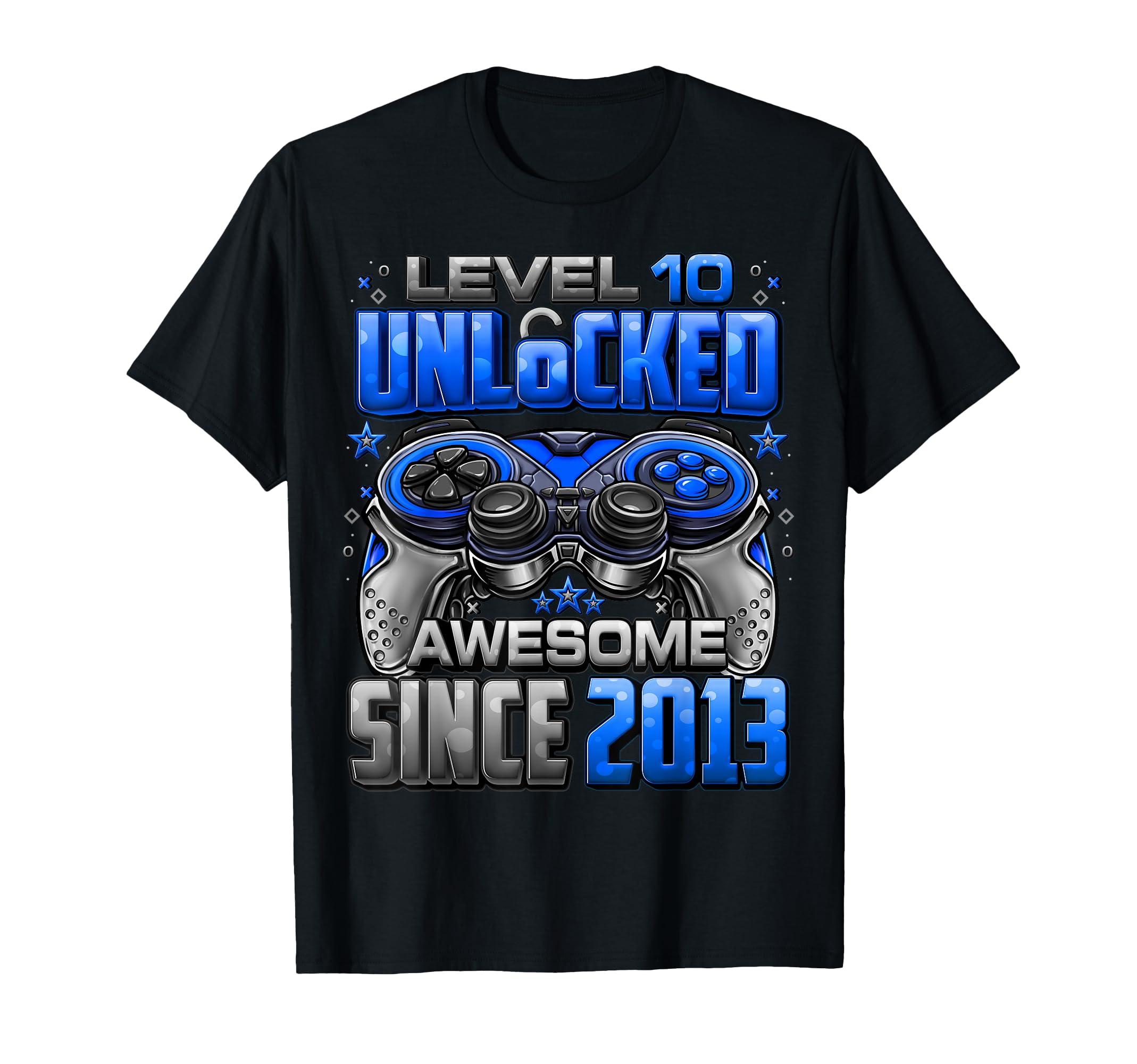 Level 10 Unlocked Awesome Since 2013 10th Birthday Gaming T-Shirt