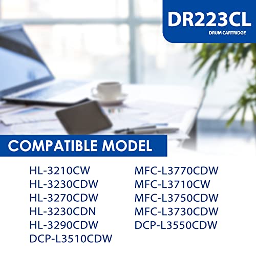 1-Pack Black π―πππ πππππ
DR223CL DR-223CL Drum Unit, LVE Compatible Replacement for Brother DR223 DR-223 MFC-L3770CDW L3710CW L3750CDW L3730CDW HL-3210CW 3230CDW 3270CDW 3230CDN Printer