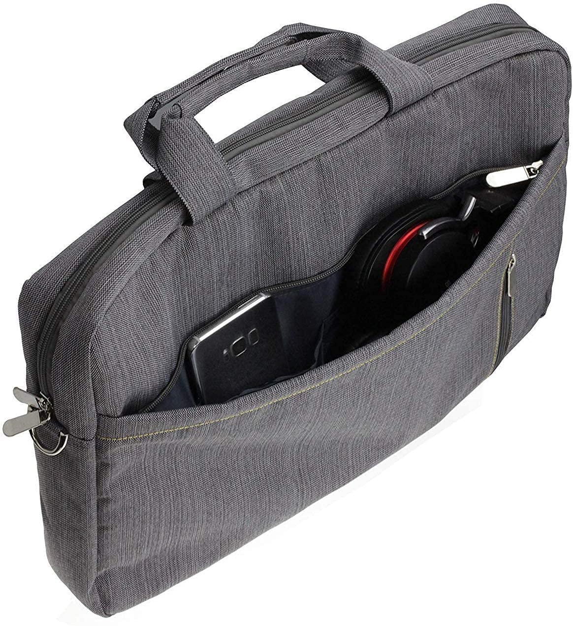 Navitech Grey Sleek Water Resistant Travel Bag - Compatible with Dell Alienware m17 R5 AMD 17.3" Gaming Laptop