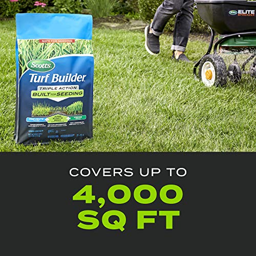 Scotts Turf Builder Triple Action Built For Seeding: Covers 4,000 sq. ft., Feeds New Grass, Lawn Weed Control, Prevents Crabgrass & Dandelions, 17.2 lbs.